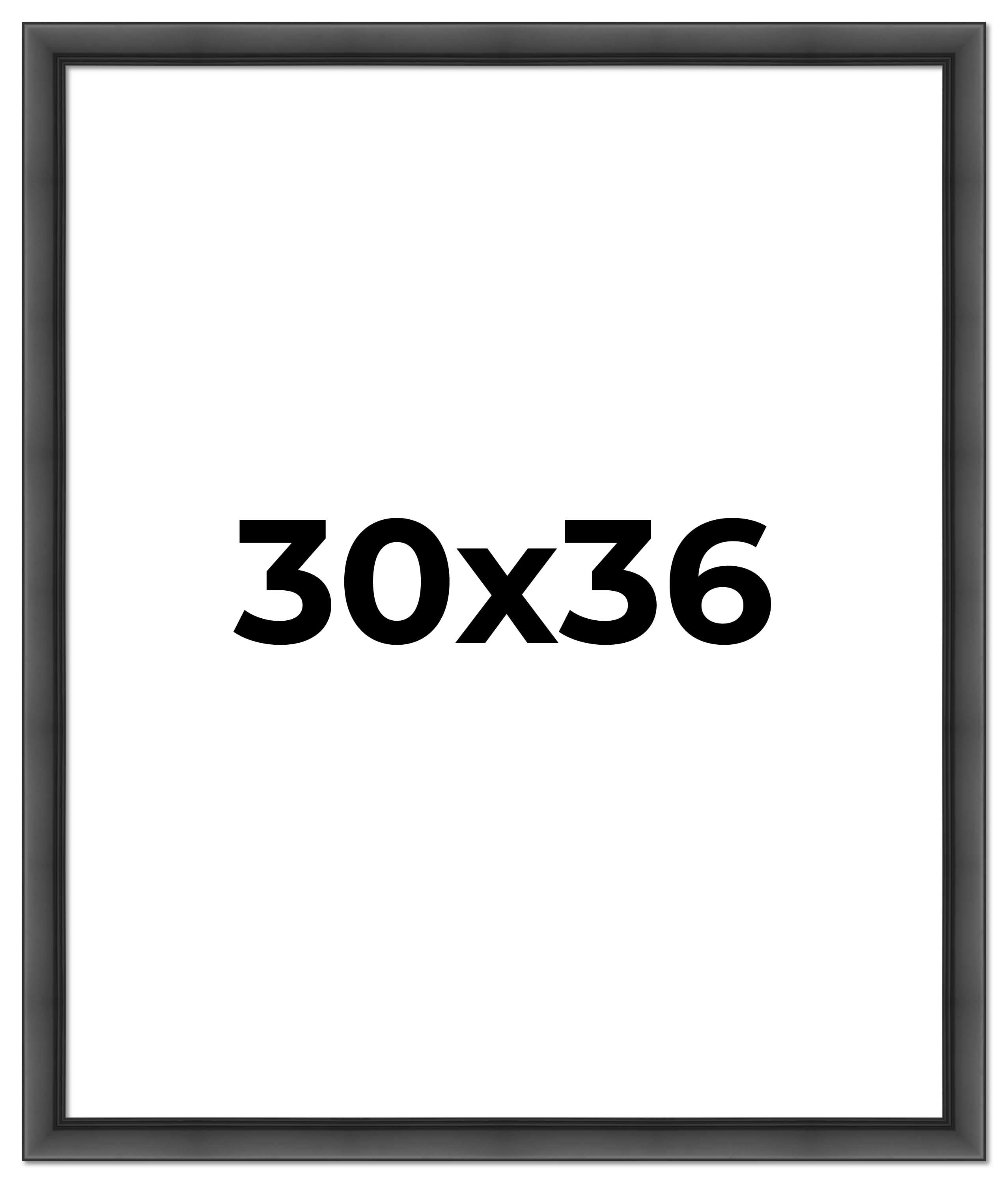 30x36 Contemporary Black Solid Wood Frame with UV Framer's Acrylic ...