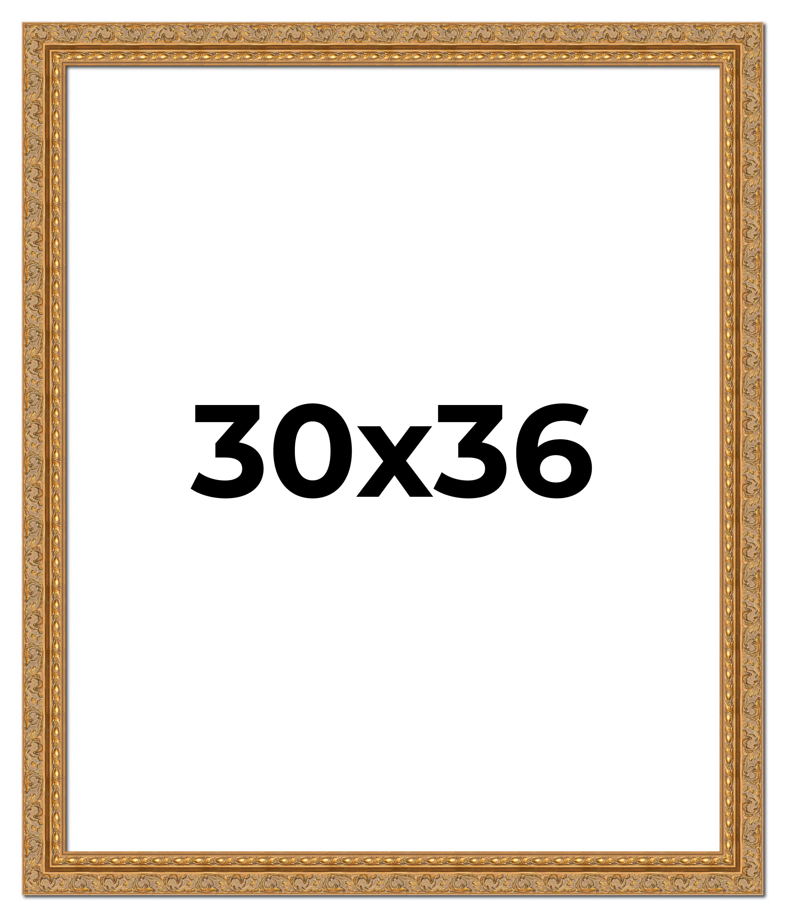 30x36 Frame Gold Ornate Solid Wood Picture Frame | 2 Inch Moulding ...