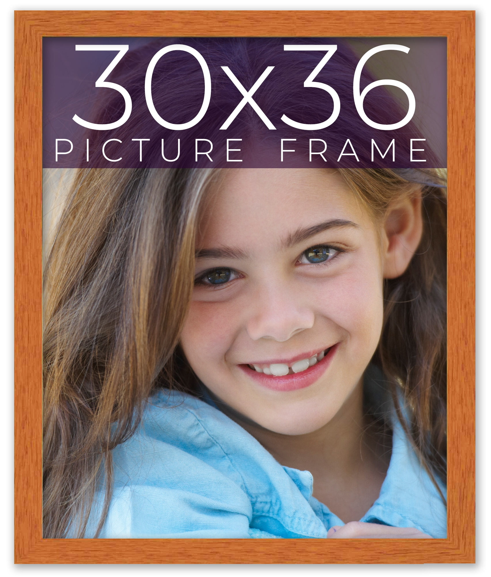 30x36 Honey Brown Real Wood Picture Frame Width 0.75 inches | Interior ...