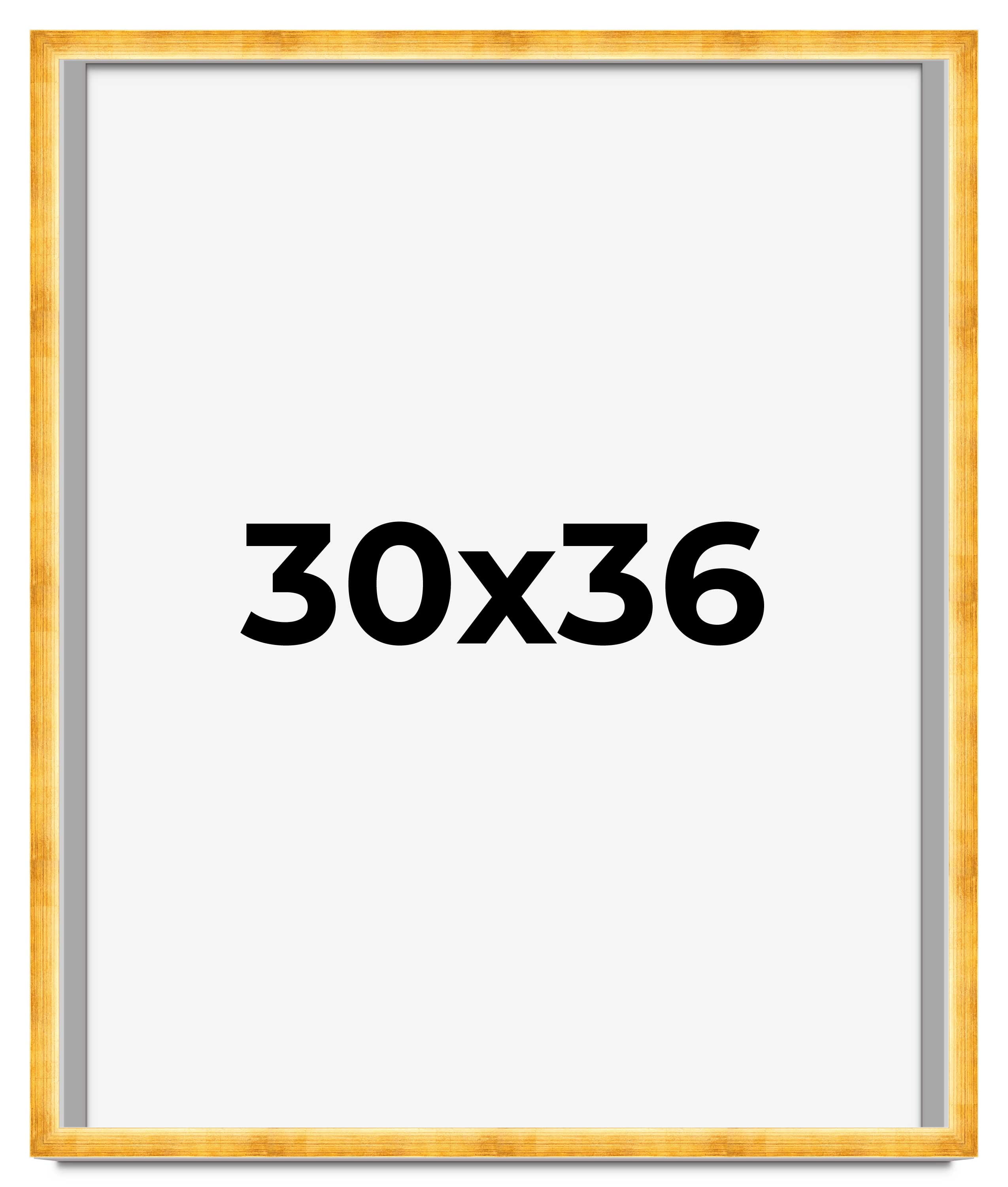 30x36 Shadow Box Frame Gold | 1.625 Inches Deep Real Wood Traditional ...