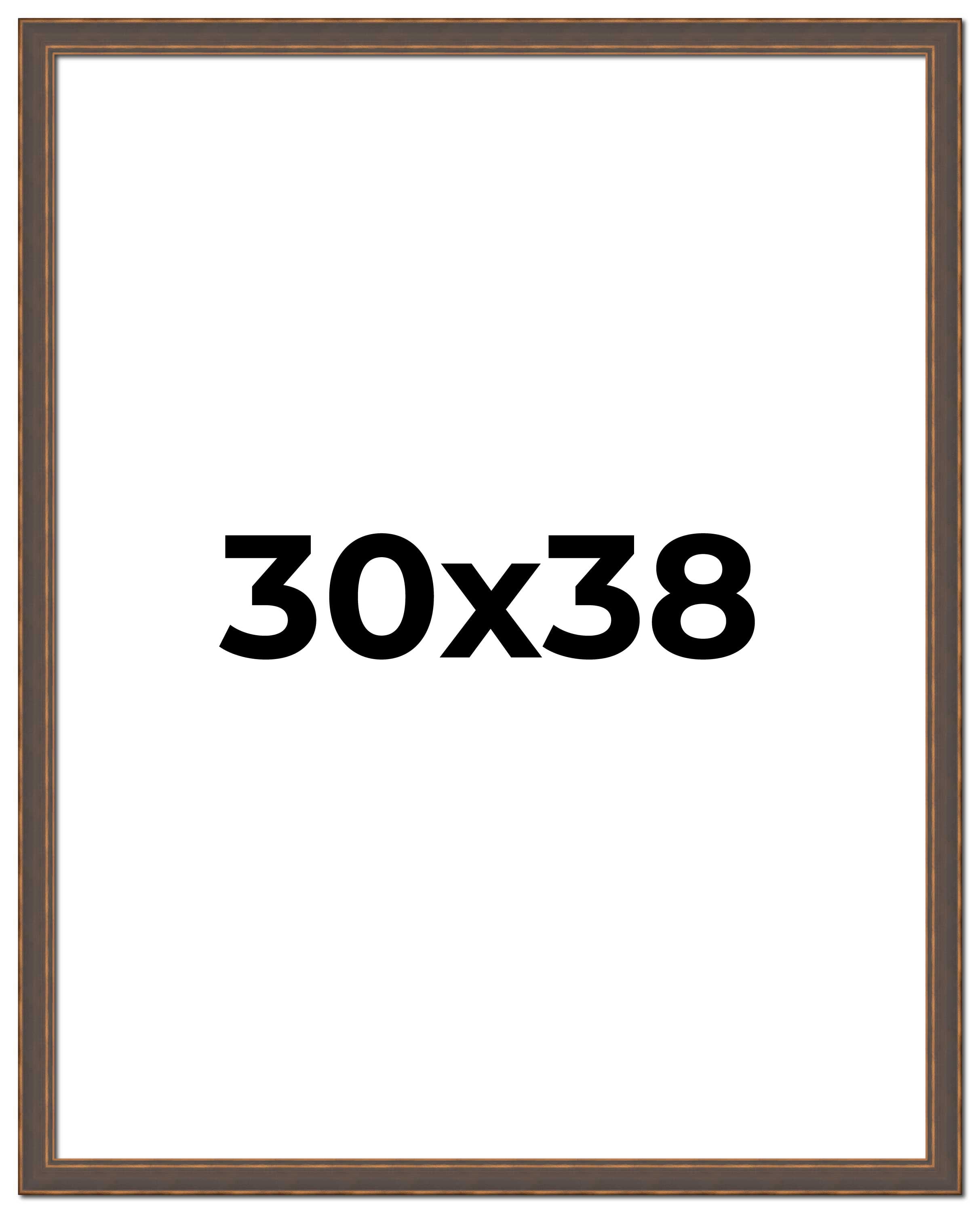 30x38 Frame Golden Caramel Solid Wood Bronze Picture Frame | 1.25 Inch ...
