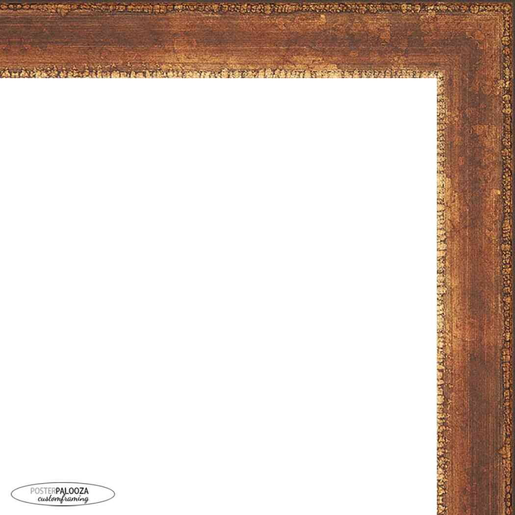 30x40 Distressed/Aged Antique Gold Wood Picture Frame - Complete with ...