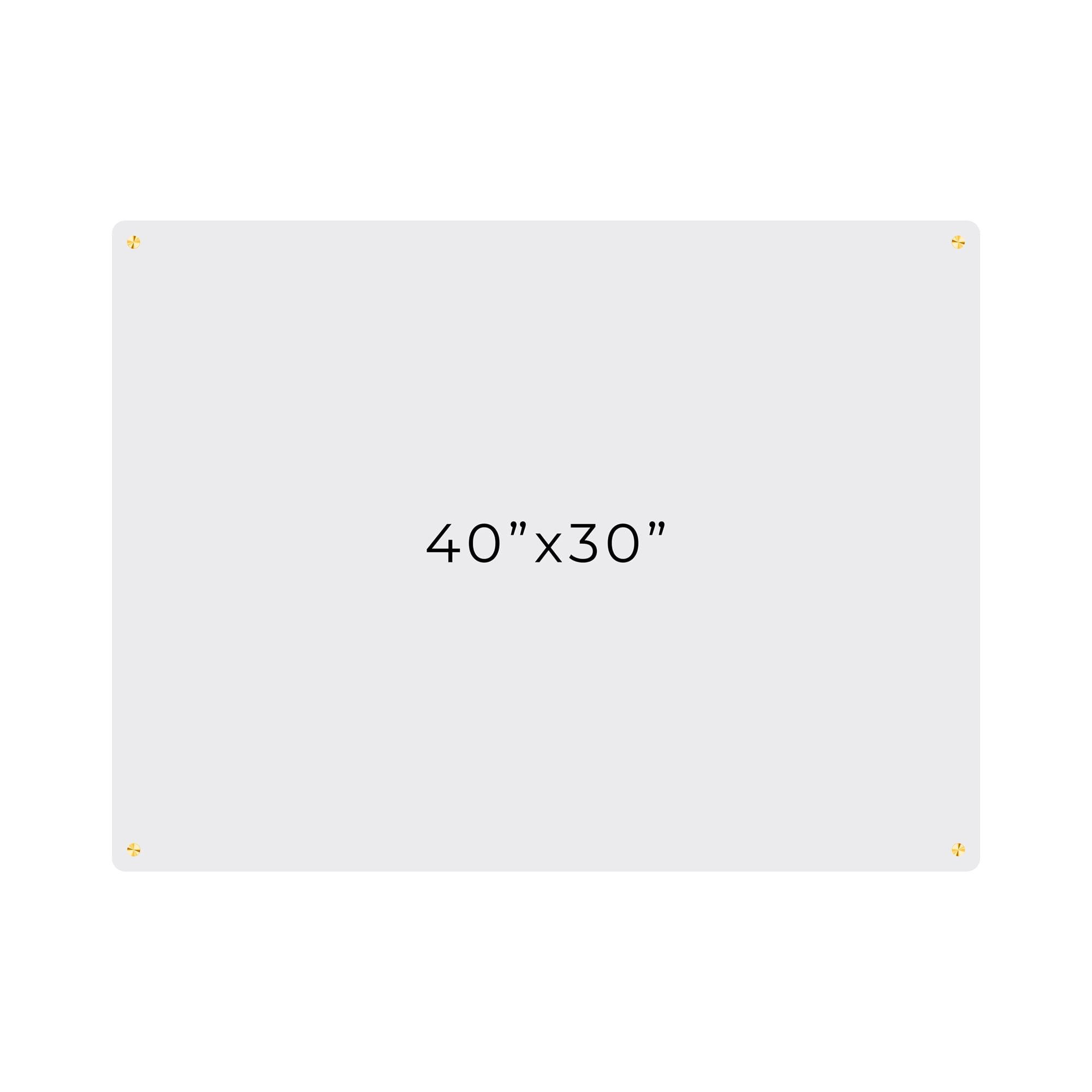 30x40 Dry Erase Board for Wall - with .25 Clear Acrylic and Gold Stand ...