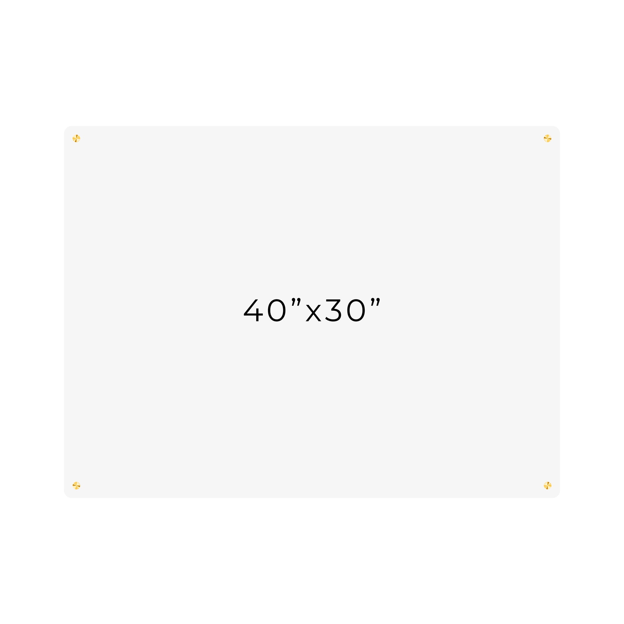 30x40 Dry Erase Board for Wall - with .25 White Acrylic and Gold Stand ...