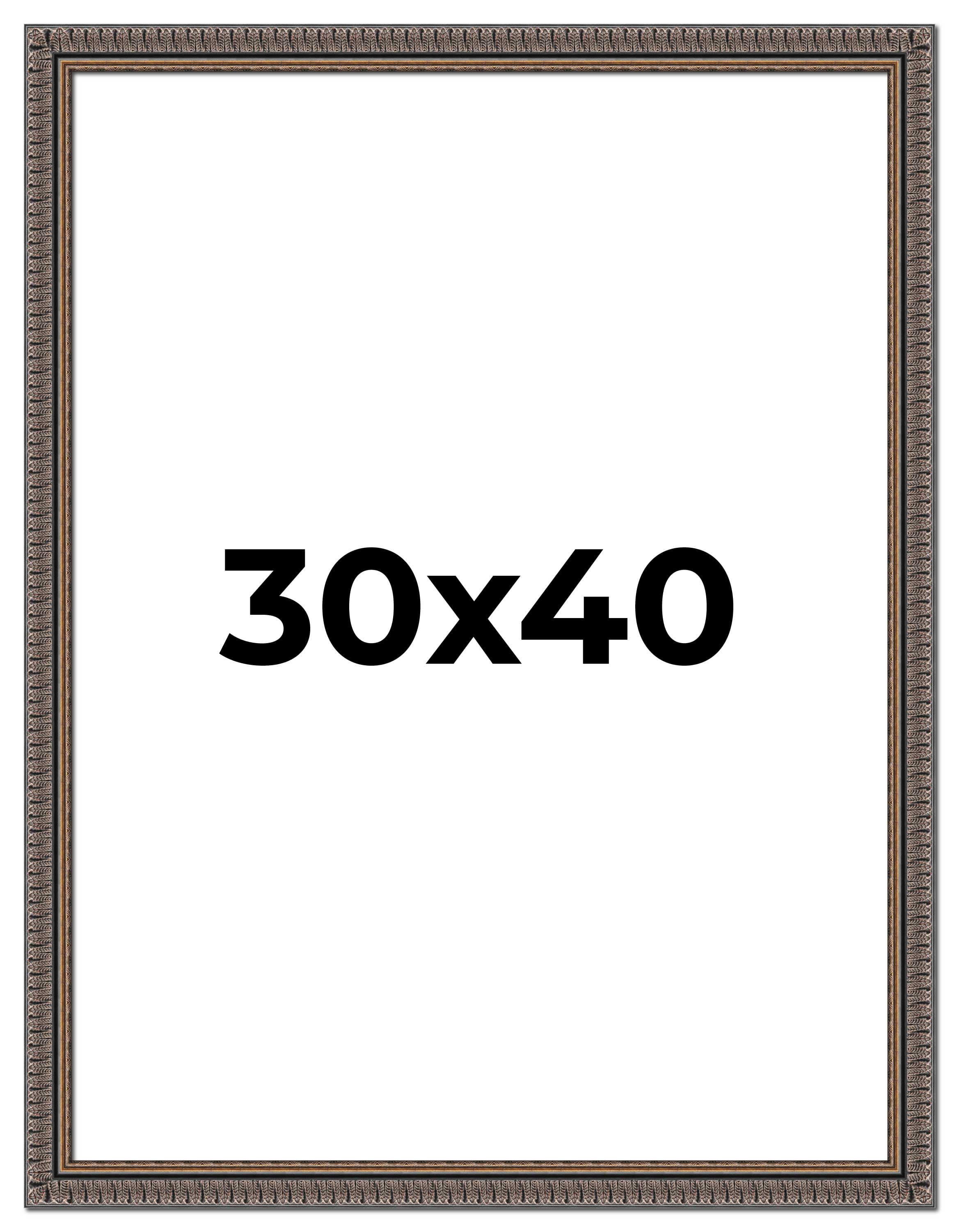 30x40 Frame Black Feather Payton Ornate Solid Wood Picture Frame Width ...