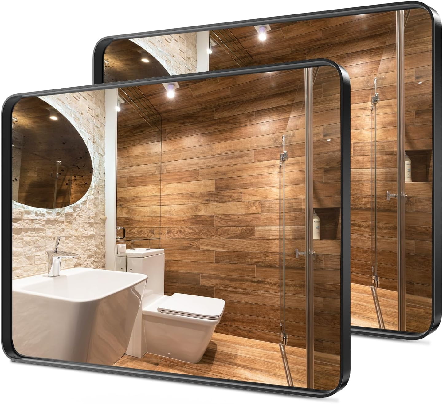 30x40 Inch Bathroom Mirror with Thick Frame,Bathroom Mirror for Over ...