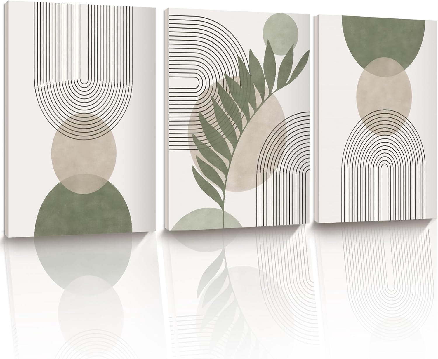 30x40CM Sage Green Boho Wall Art,Framed Canvas Bathroom Wall Art ...