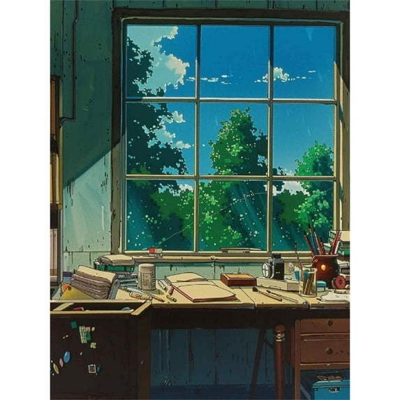 30x40cm/11.8x15.75in 5D Full Drill Anime Studio Desk Diamond Painting ...