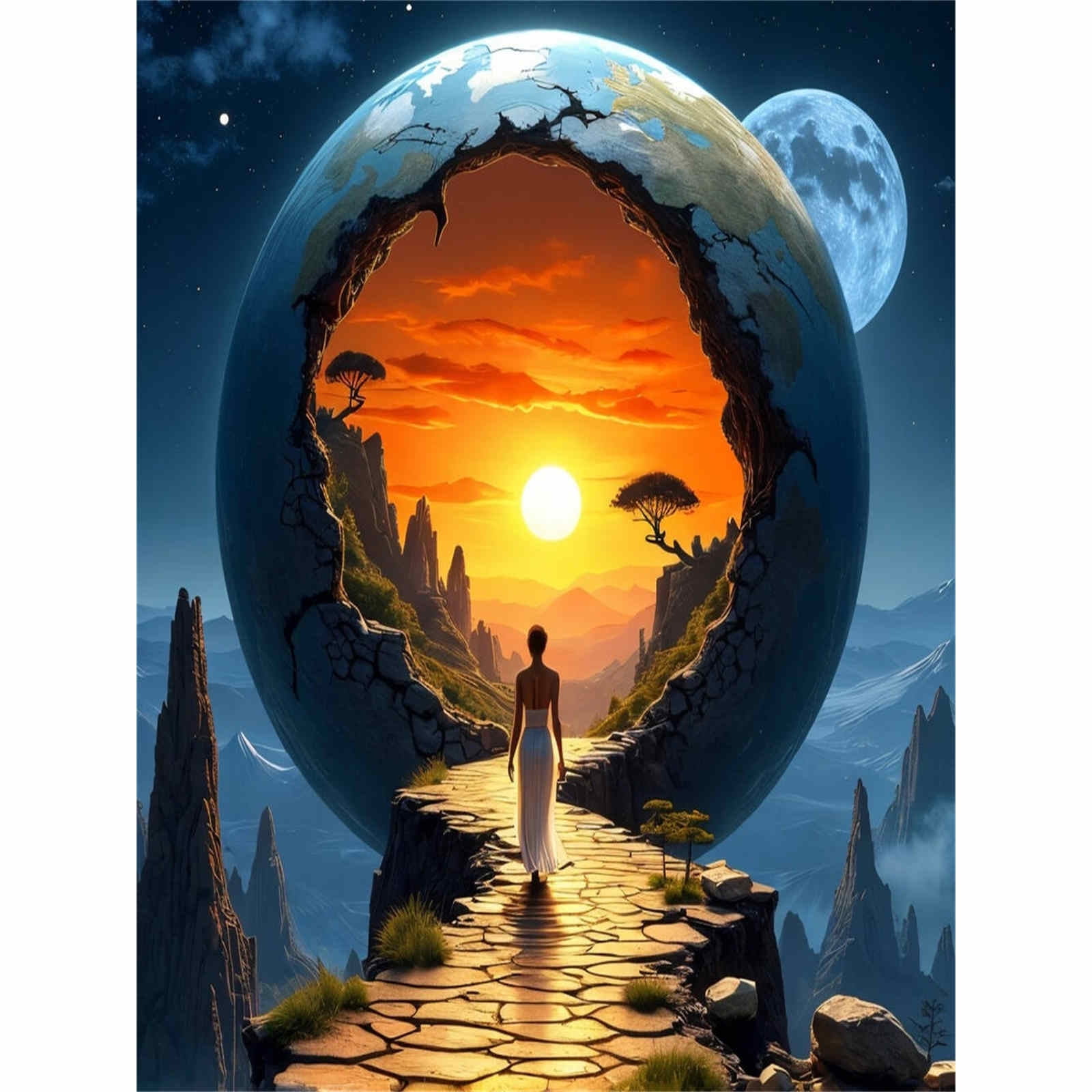30x40cm/11.8x15.75in 5D Full Drill Cosmic Earth Portal Diamond Painting ...