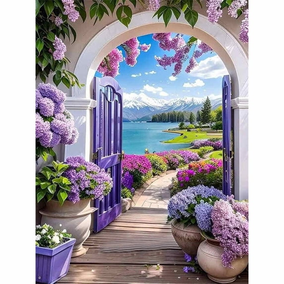 30x40cm/11.8x15.75in 5D Full Drill Diamond Painting Kit - Purple Garden ...