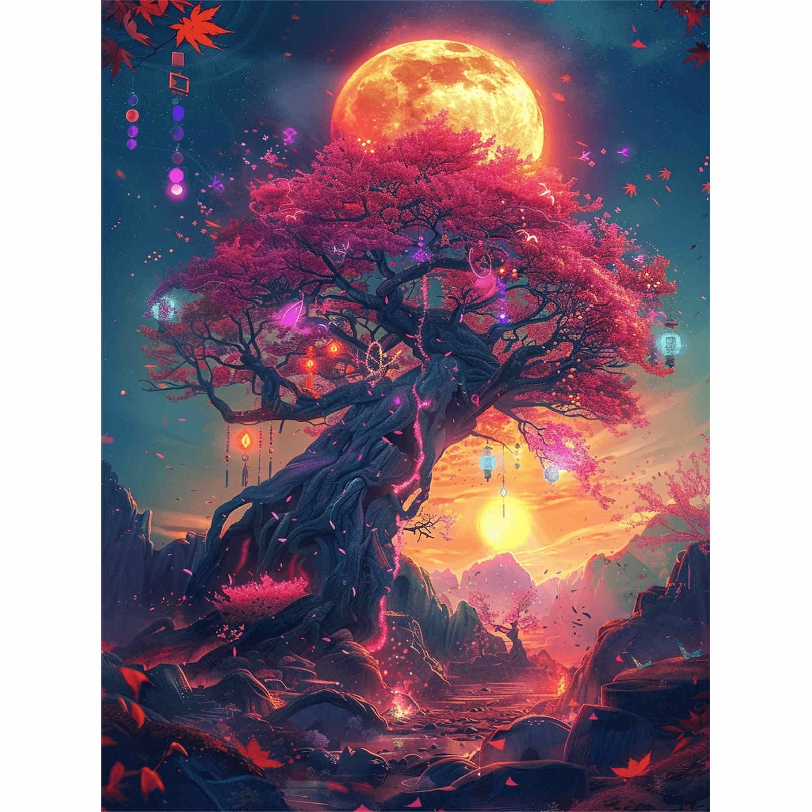 30x40cm/11.8x15.75in 5D Full Drill Magical Cherry Blossom Tree Diamond ...