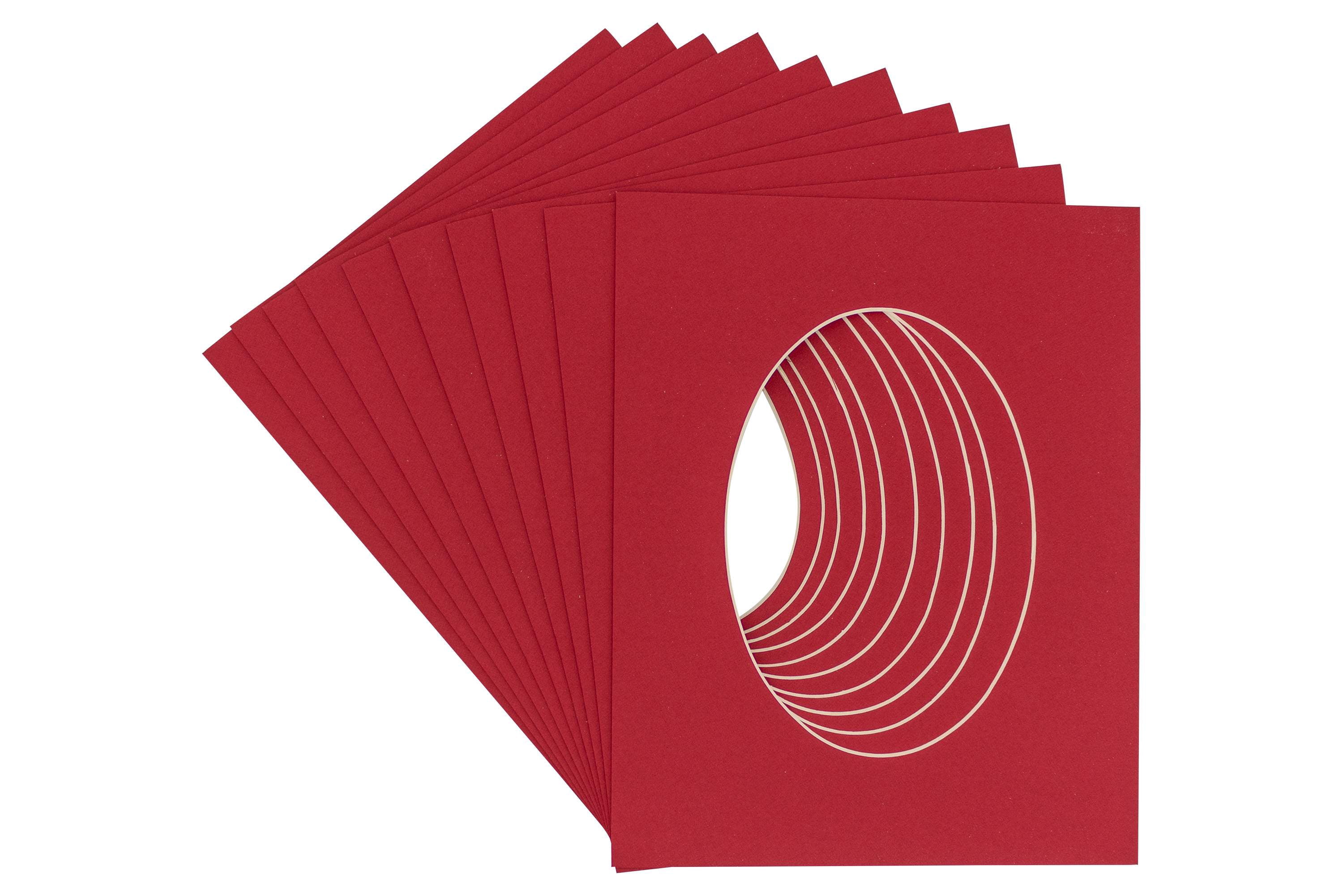 30x42 Mat Bevel Cut for 28x40 Photos Precut Deep Red Oval Shaped Photo ...