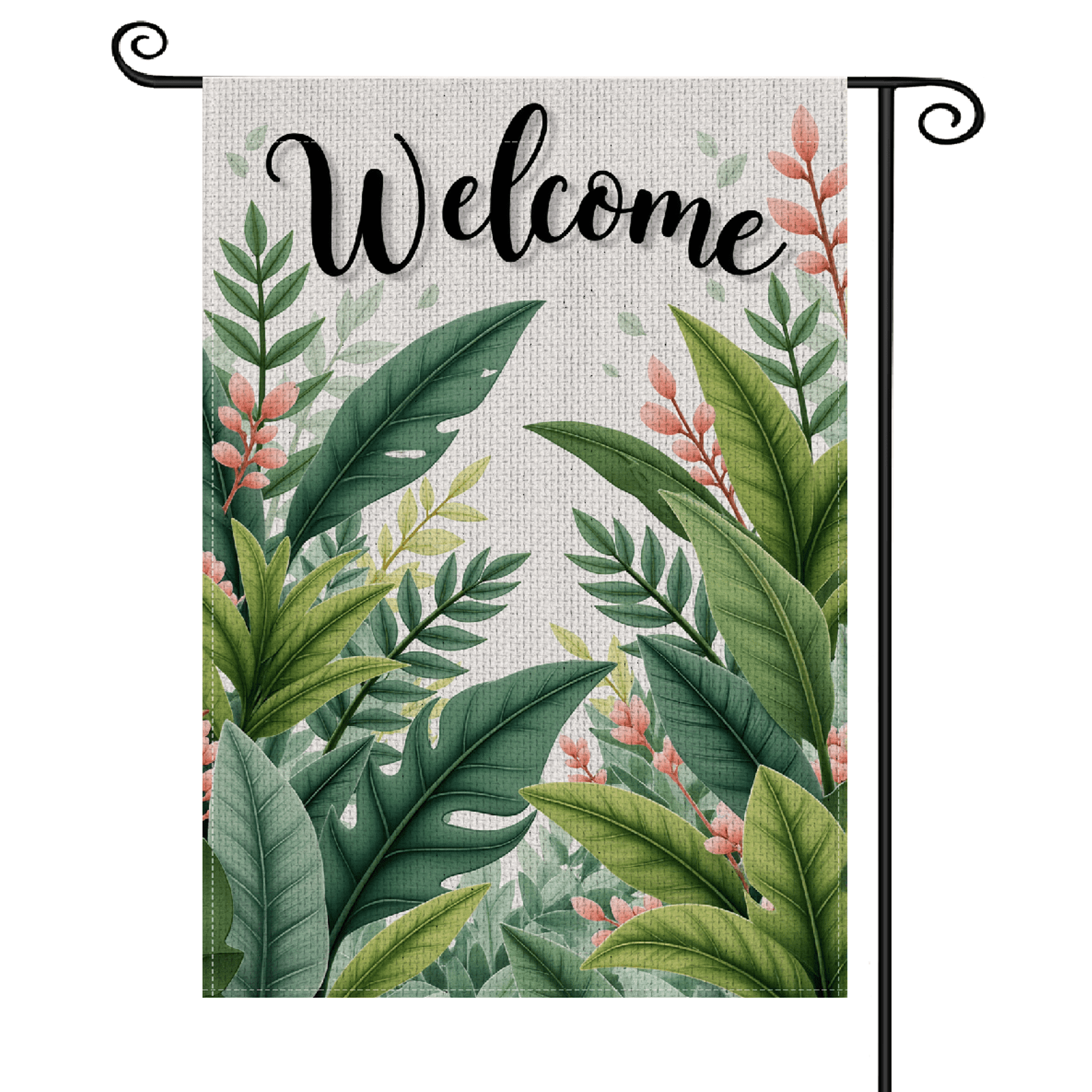 30x45Tropical Greenery Welcome Garden Flag Botanical Design Welcome ...