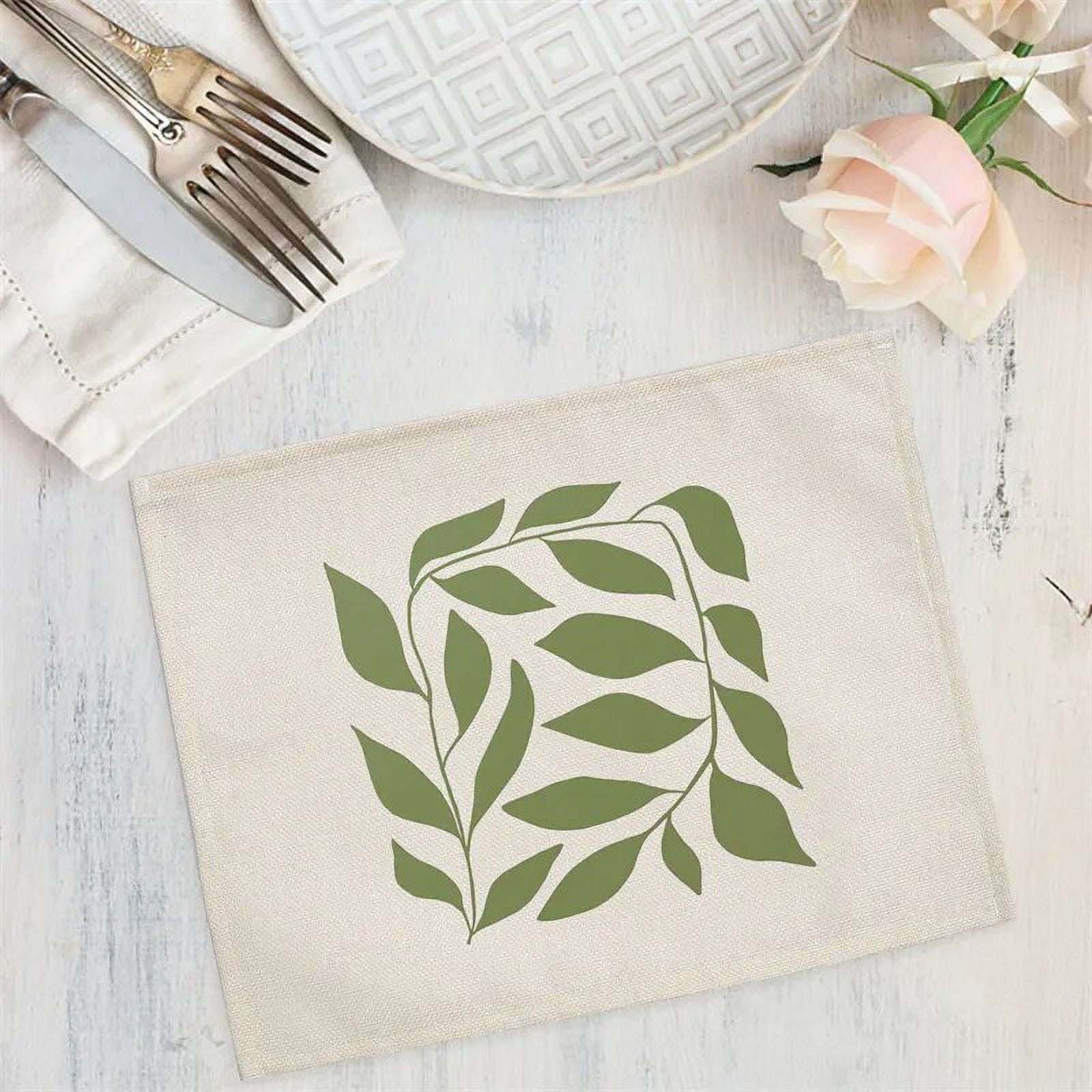 30x45cm Big Leaves Plant Kitchen Placemat Sunflower Pink Rose Floral ...