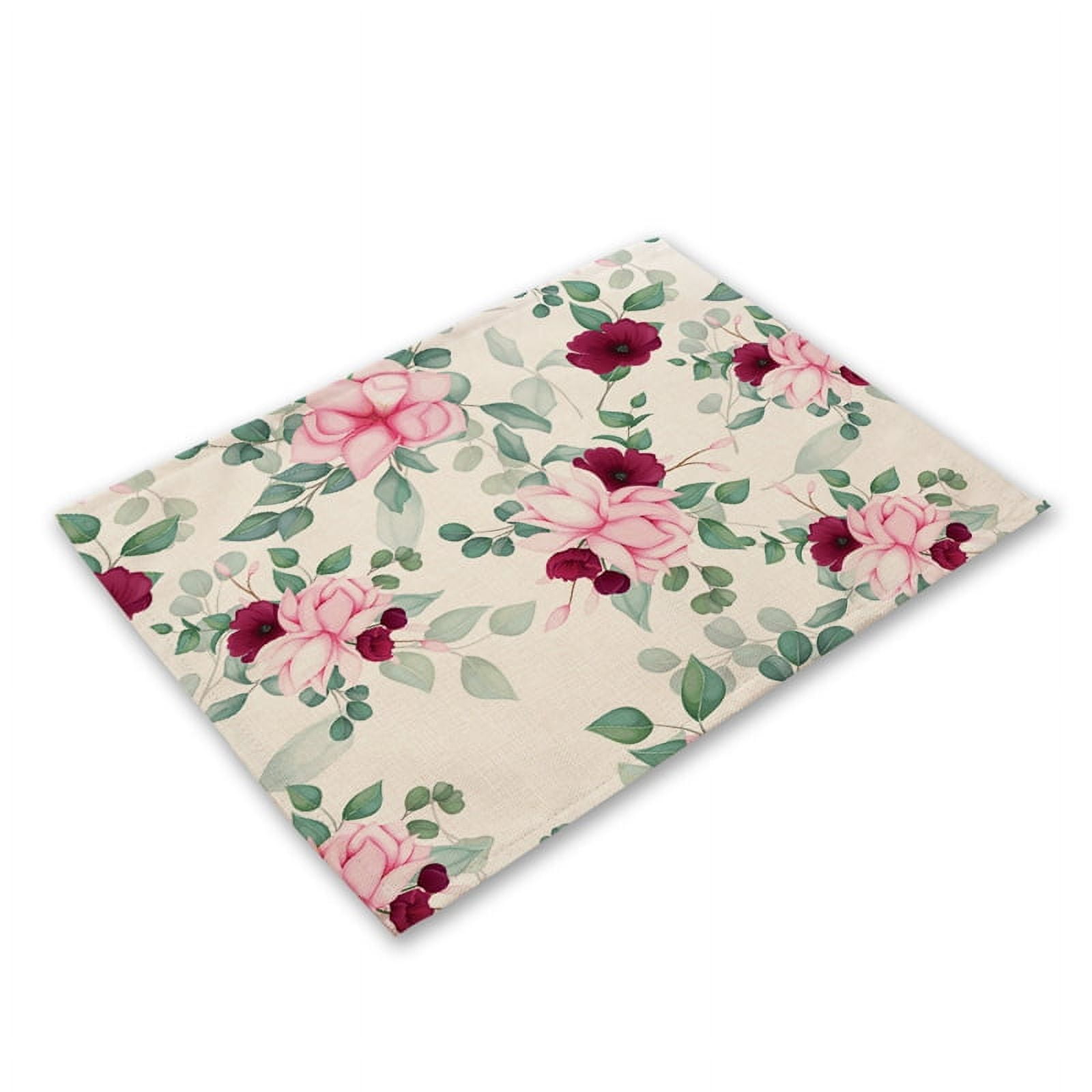 30x45cm Floral Kitchen Placemat Colorful Rose Flower Dining Table Mat ...