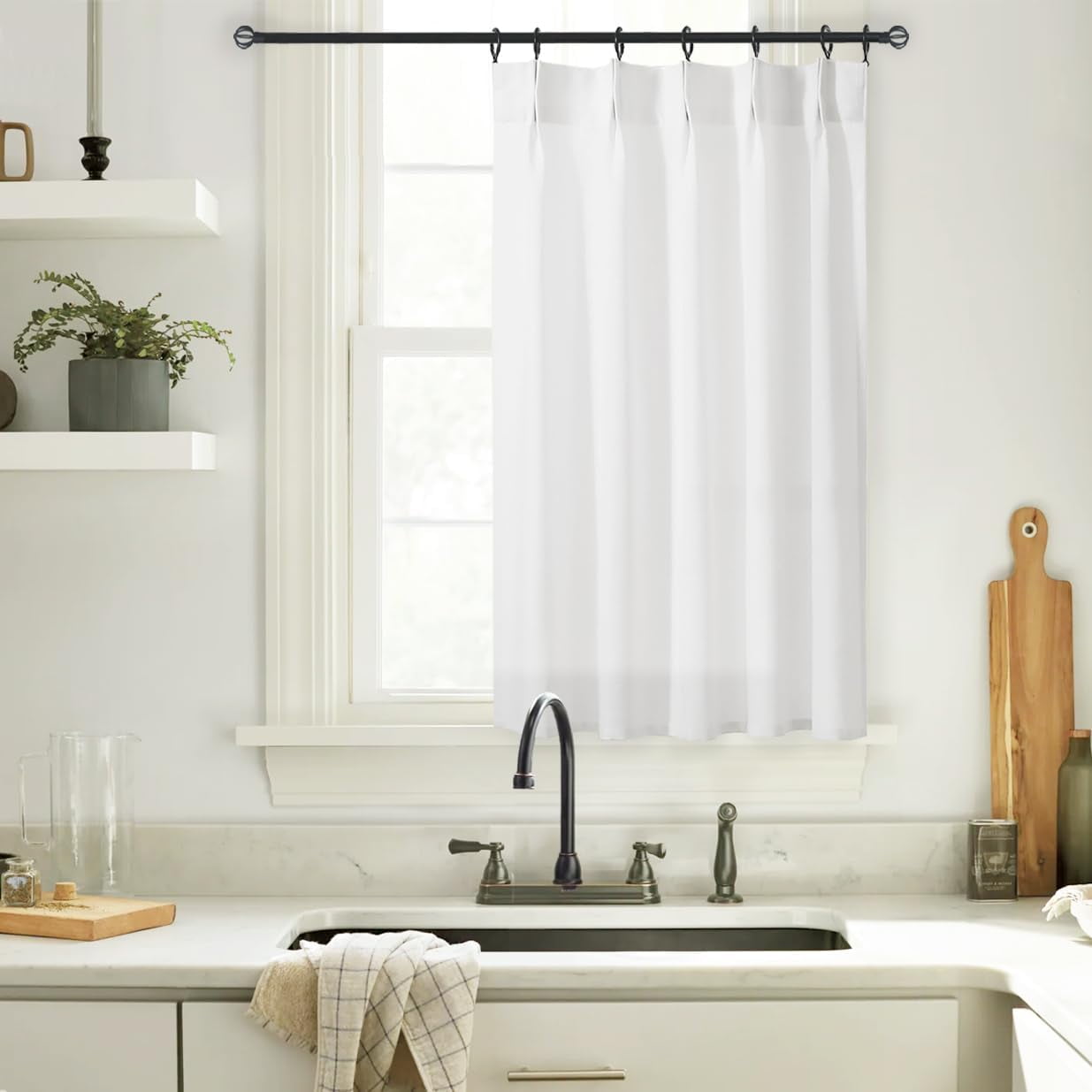 30x48 Inch Length Kitchen Window Cafe Curtains Over Sink,Modern ...