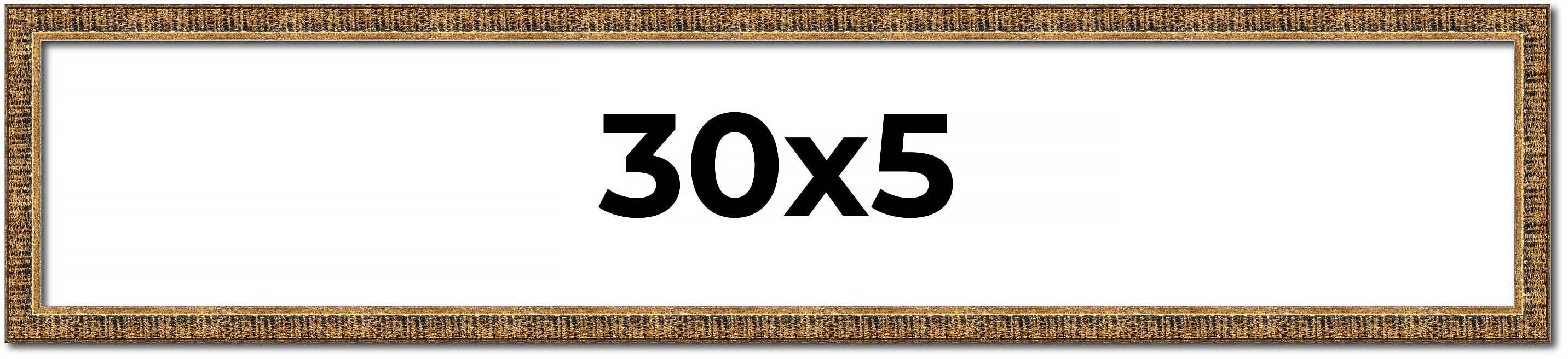 30x5 Frame Gold Solid Wood Picture Frame - Complete Modern Photo Frame ...