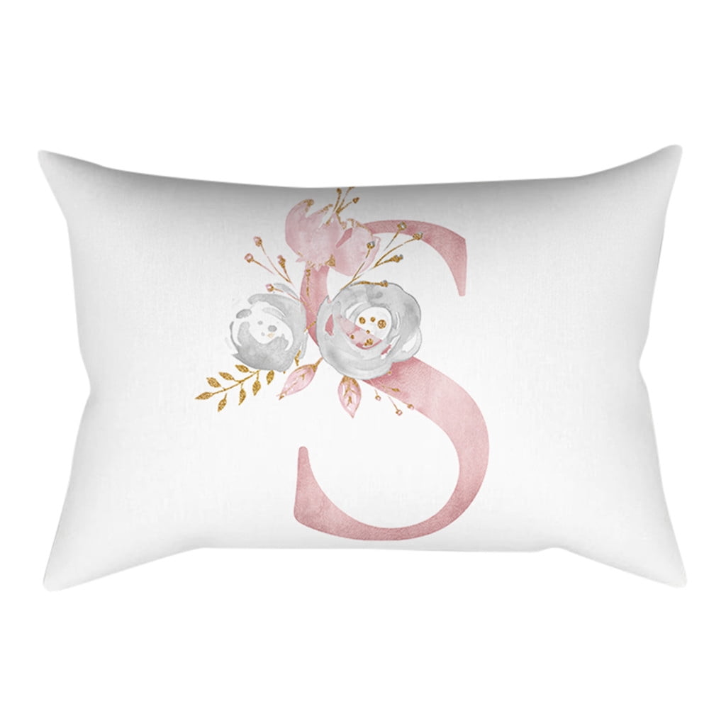 30x50cm English Alphabet Pillow Cover Peach Skin Fabric Single Side ...