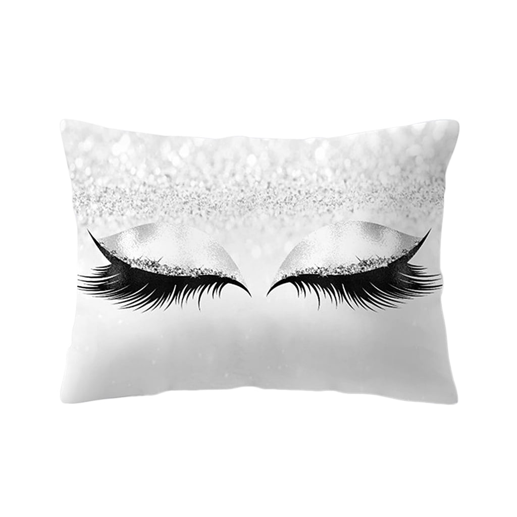 30x50cm Throw Pillow for Case Glitter Makeup Eyeshadow Long Eyelashes ...