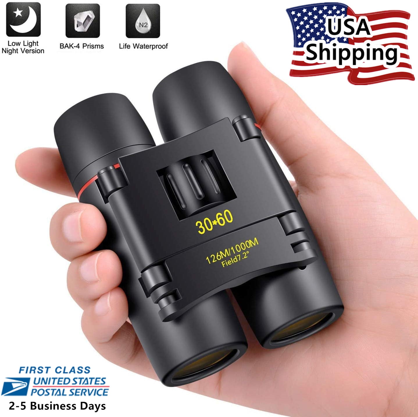 30x60 Compact Lightweight Binoculars for Travel, Sports, Theatre, Bird ...