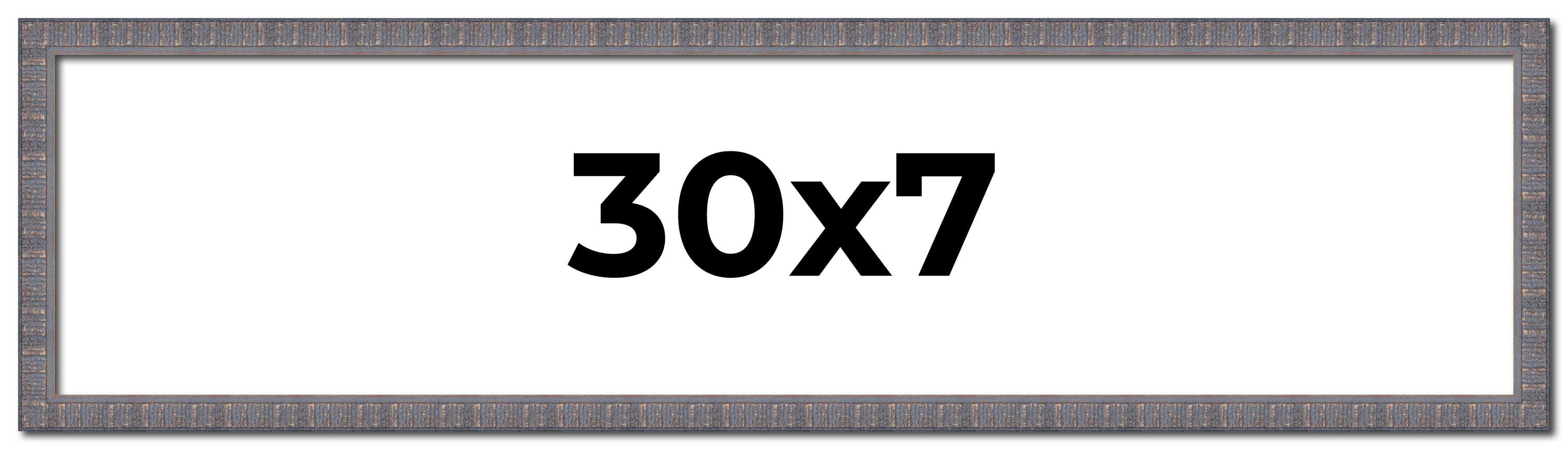 30x7 Frame Slate Blue Distressed Rustic Solid Wood Picture Frame | 0.75 ...