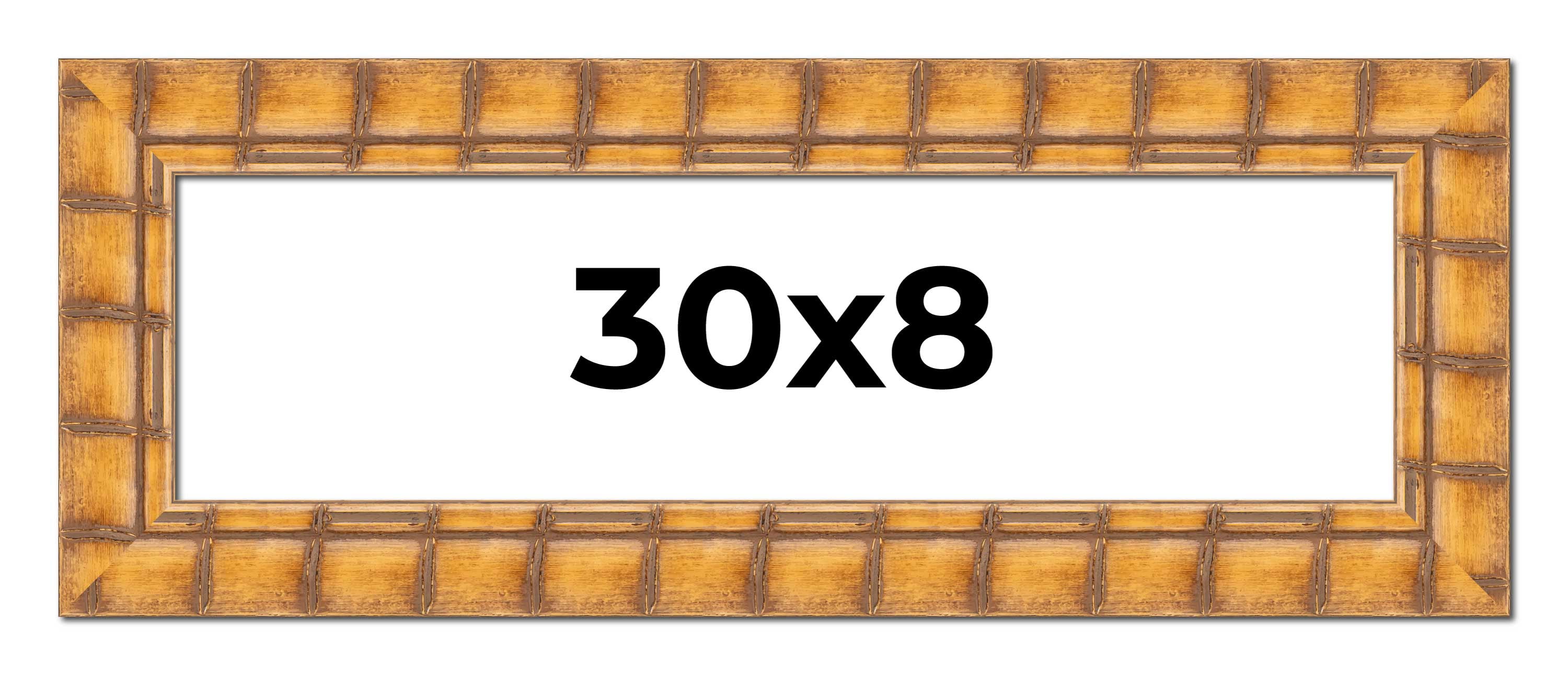 30x8 Frame Beige Real Wood Picture Frame Width 3 inches | Interior ...