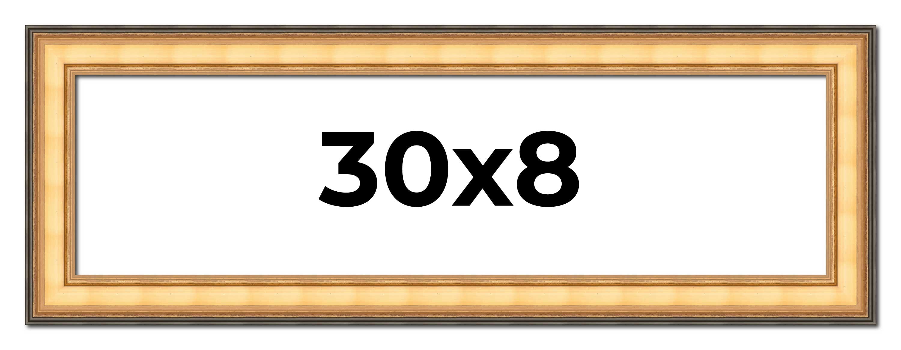 30x8 Frame Gold Plein Aire Solid Wood Picture Frame Width 2 Inches ...
