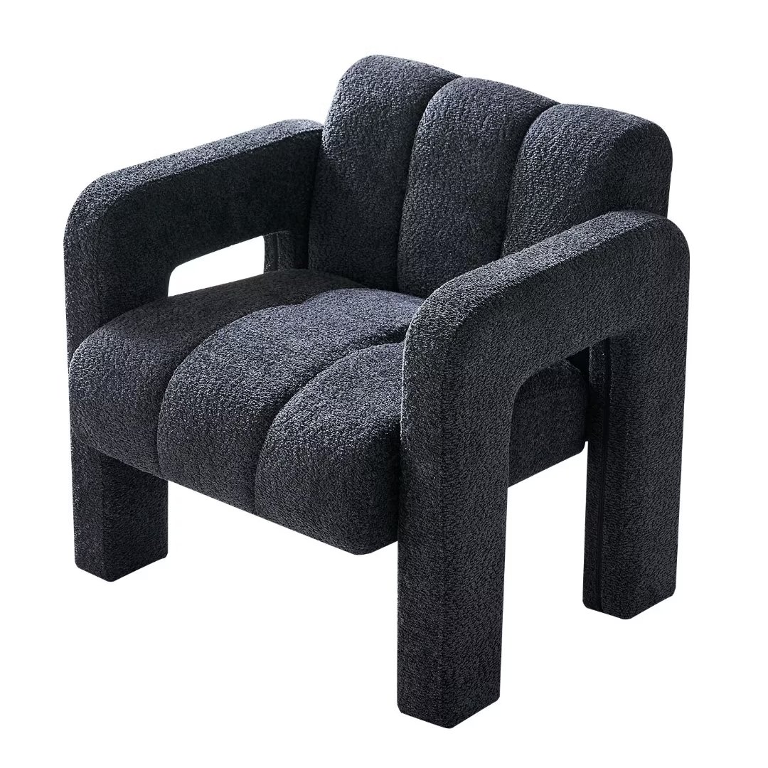 31.1" Wide Accent Chair, Modern Boucle Chair, Fluffy Side Corner Sofa ...