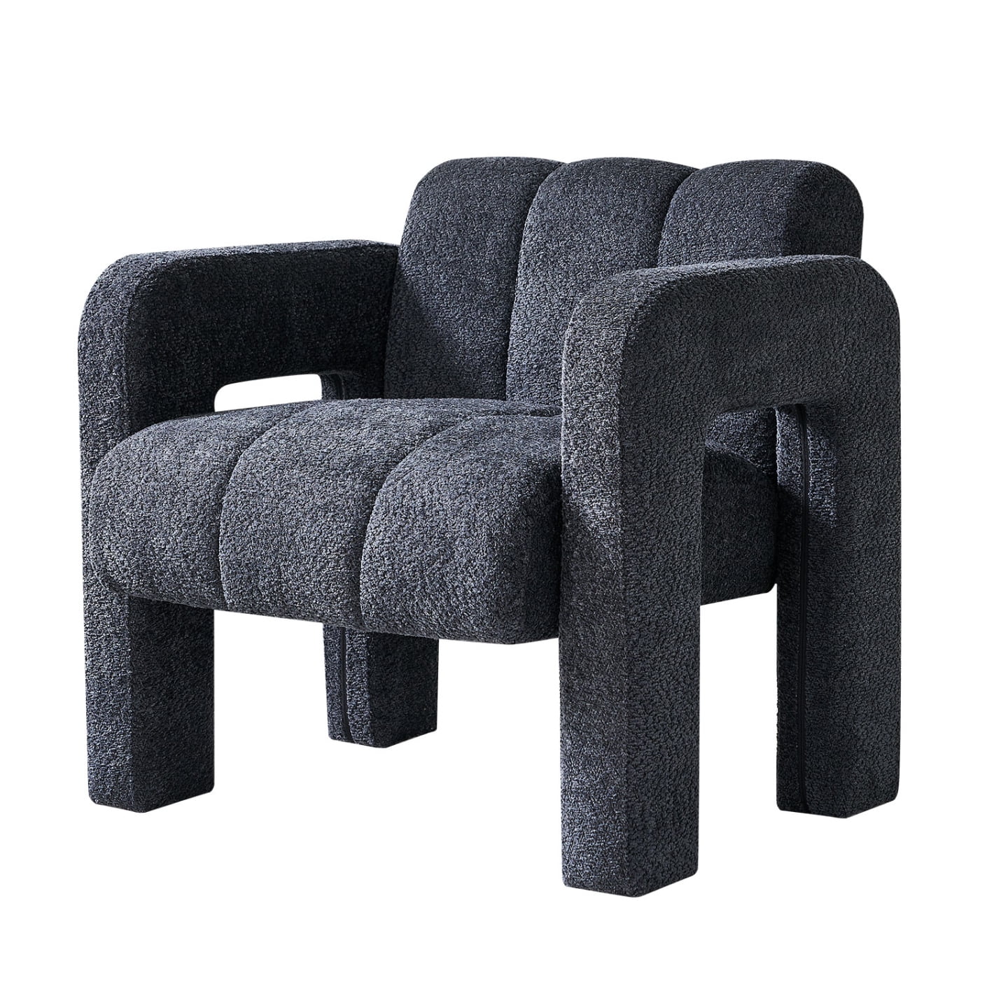 31.10" Accent Chair, Boucle Upholstered Accent Chair Arm Chair, Fluffy ...