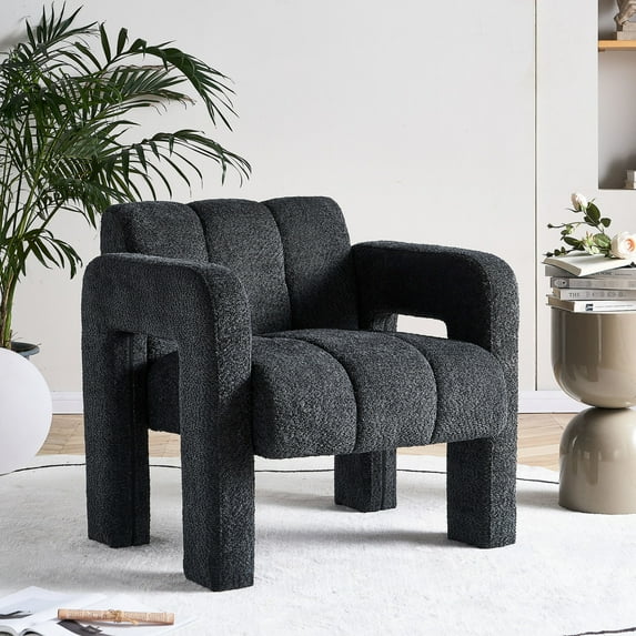 31.10" Deep Boucle Chair | Solid Wood Build | Ideal for Primary Rooms ...