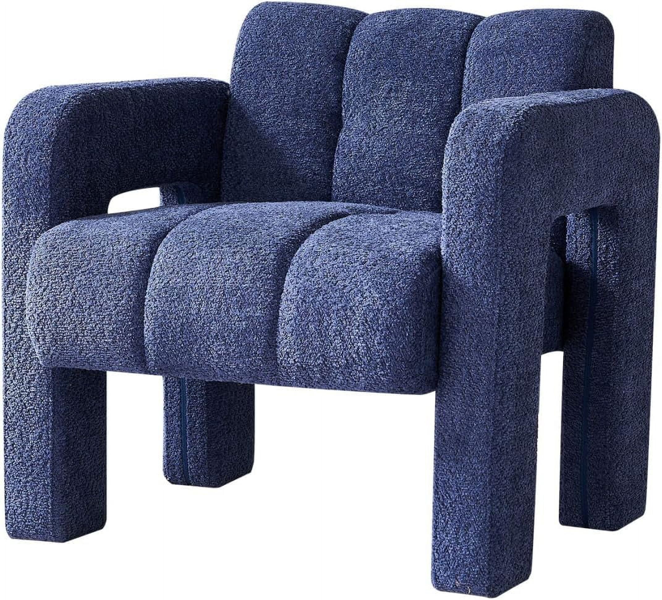 31.10" Modern Wide Boucle Upholstered Accent Chairs, Artificial Lamb ...