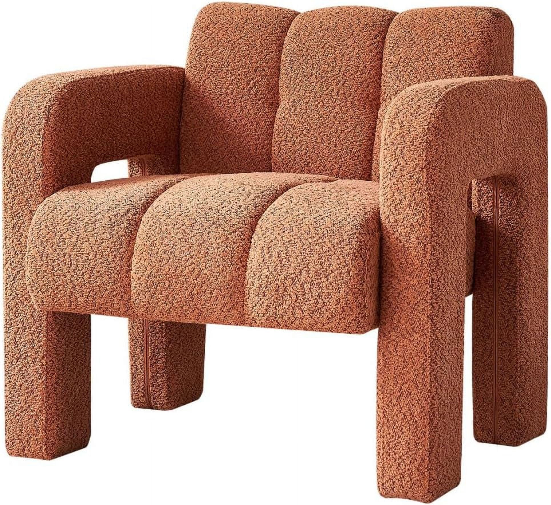 31.10" Modern Wide Boucle Upholstered Accent Chairs, Artificial Lamb ...