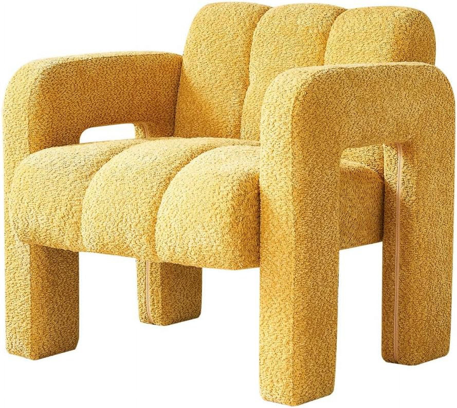 31.10" Modern Wide Boucle Upholstered Accent Chairs, Artificial Lamb ...