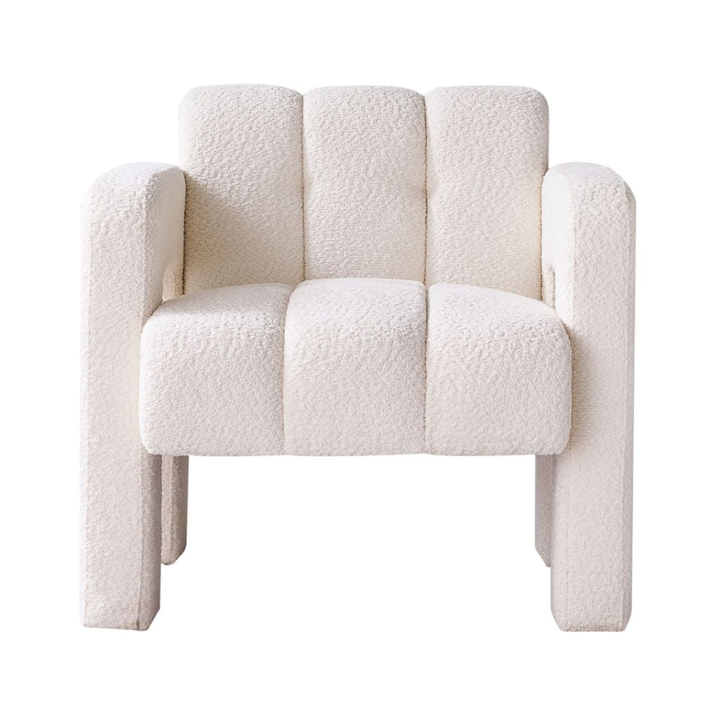 31.10" Wide Accent Chair, Modern Boucle Barrel Upholstered Armchair ...