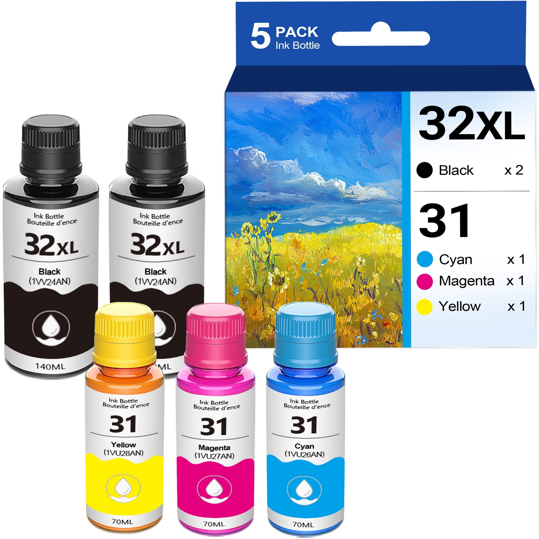 31 32XL Ink Compatible for HP 32XL 31 Ink Refill Bottle for Smart Tank ...