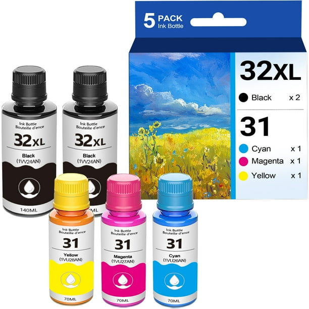 31 32XL Ink Compatible for HP 32XL 31 Ink Refill Bottle for Smart Tank ...