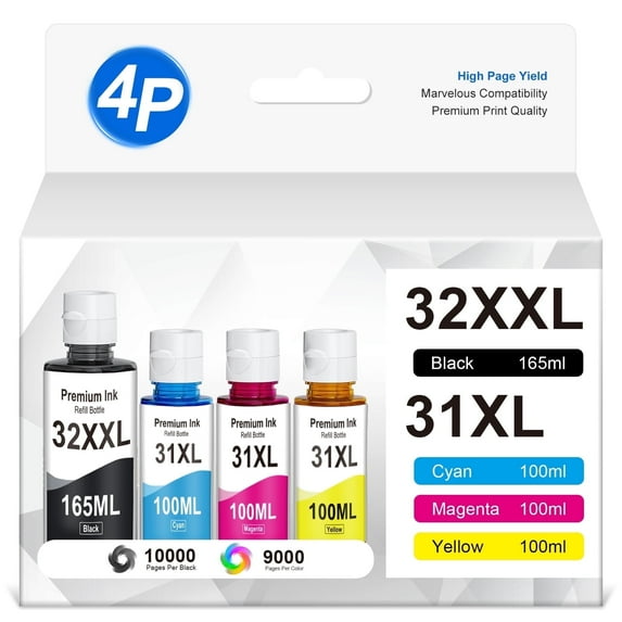 31 32XL Ink Refills Compatible for HP 31 Ink Refill Bottle for HP Smart ...