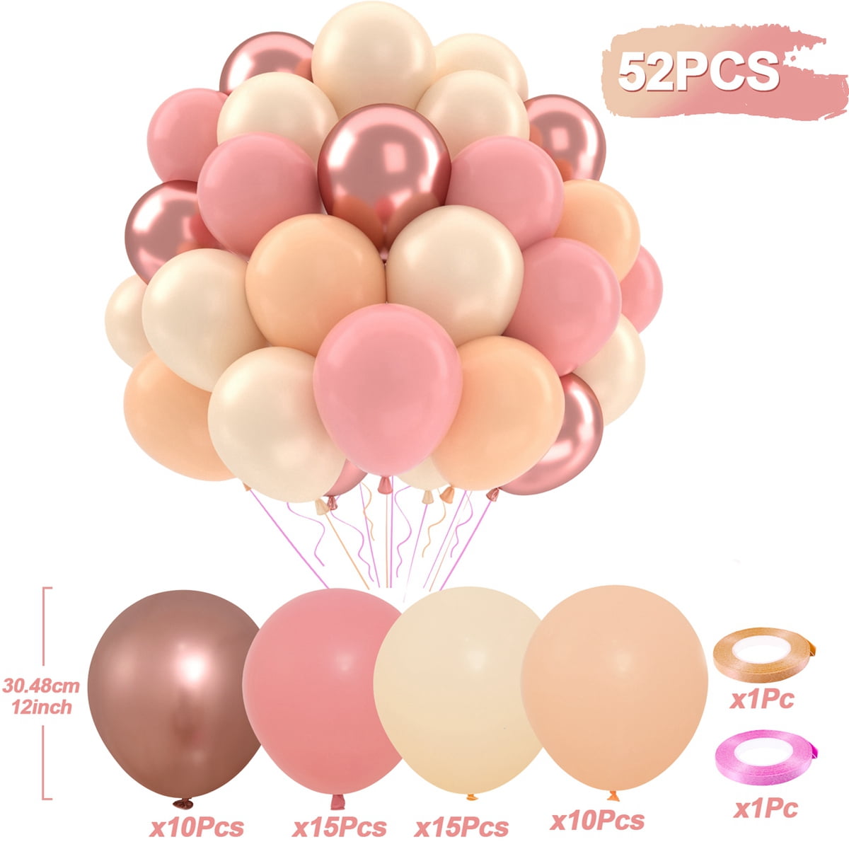 31/36/37/51/101Pcs Metallic Balloons Pearl Latex Balloon Gold Confetti ...