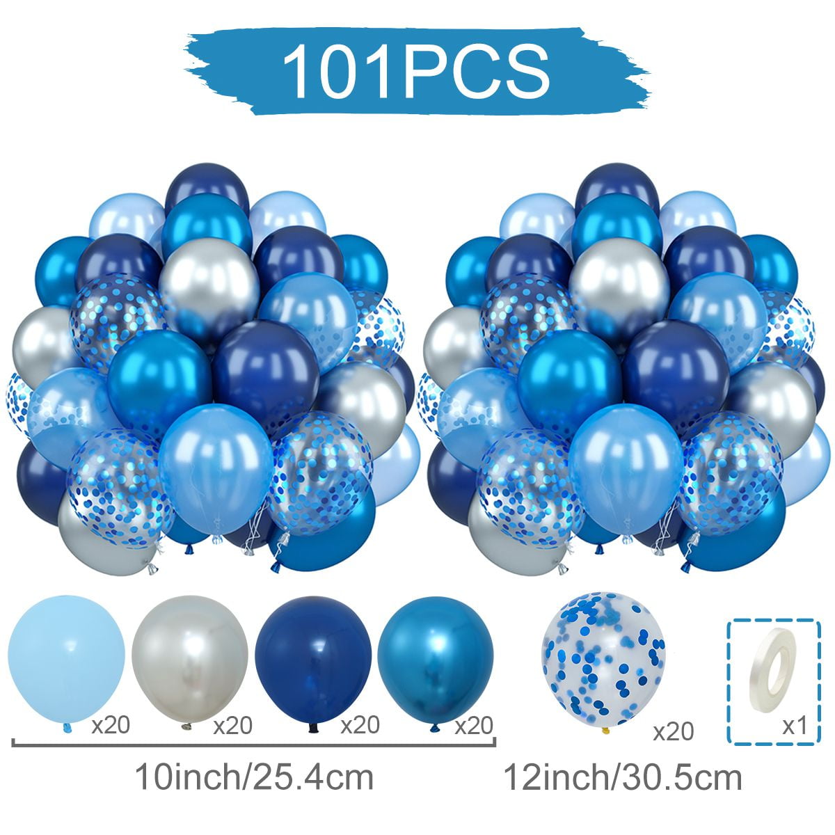 31/36/37/51/101Pcs Metallic Balloons Pearl Latex Balloon Gold Confetti ...