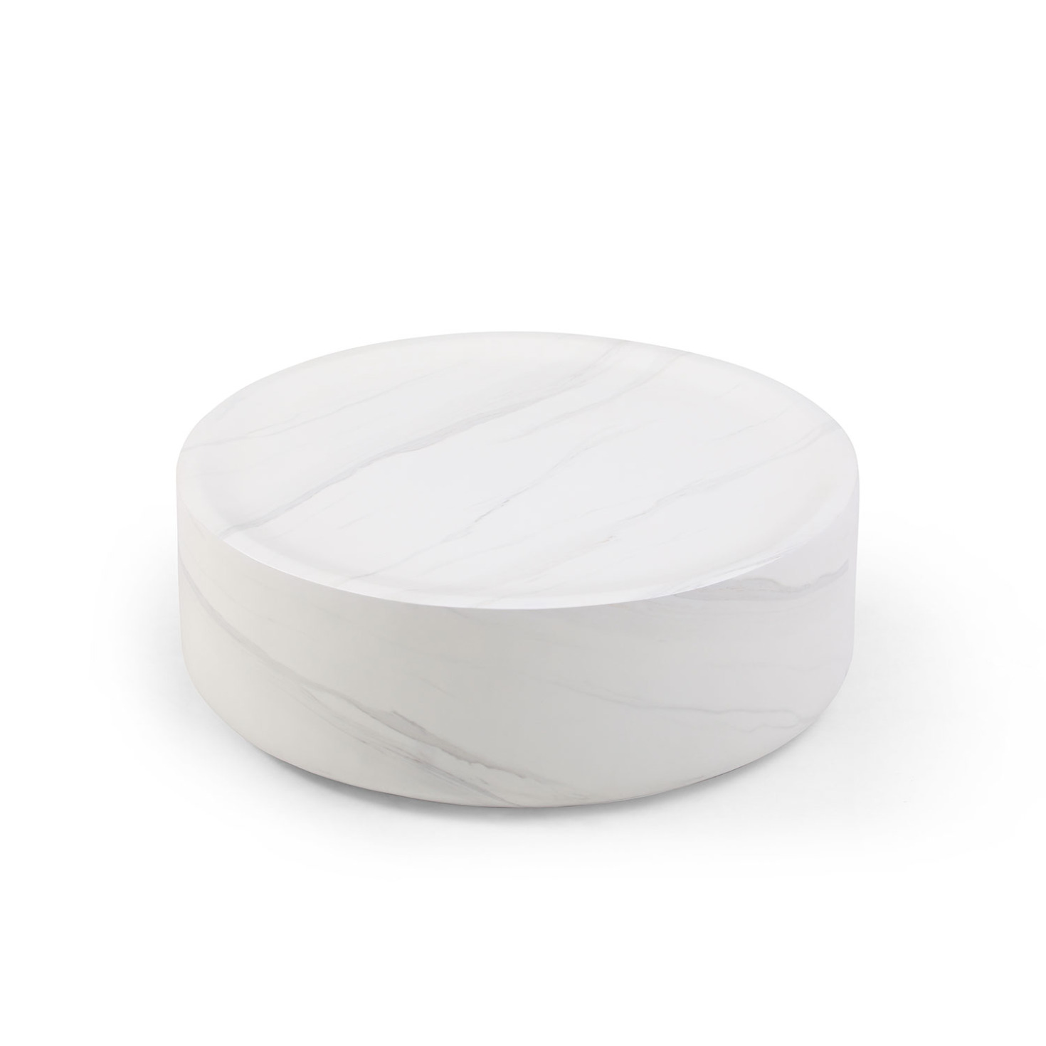 31.49'' Marble Round Coffee Table, Modern Living Room Side Table ...