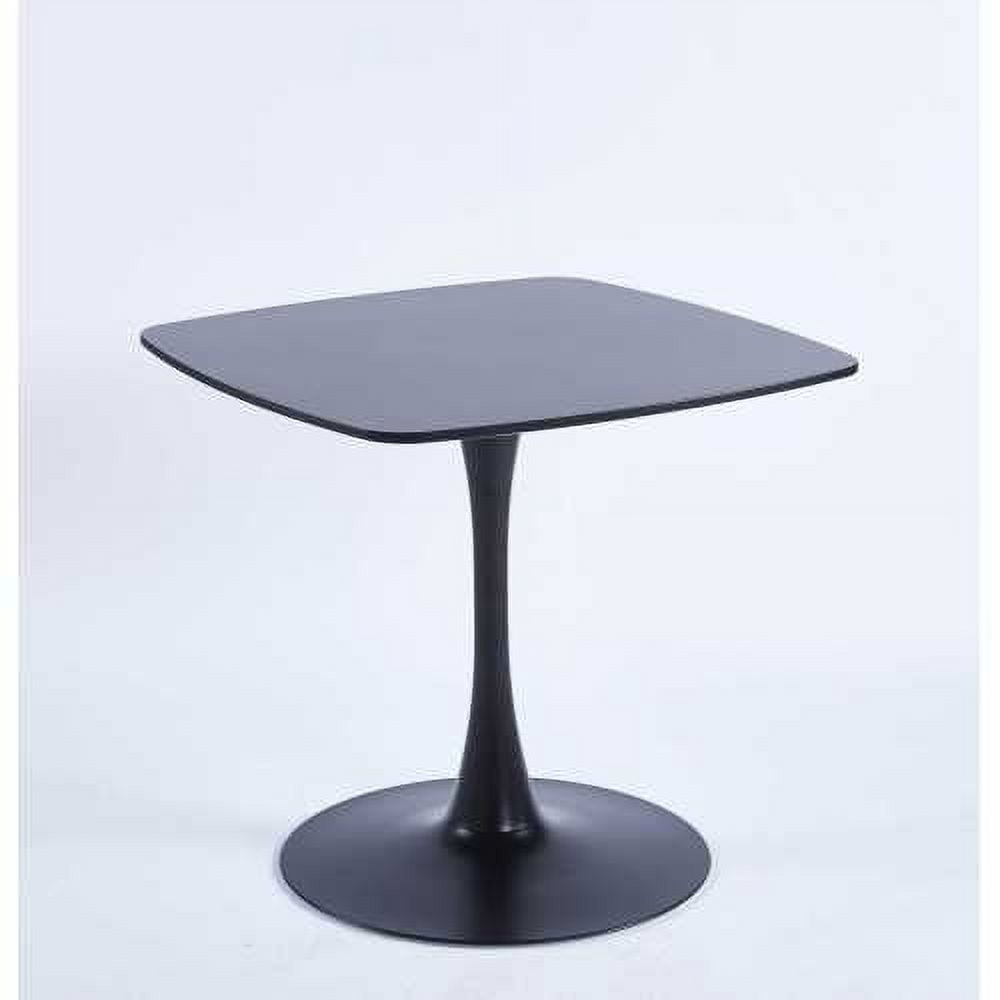 31.49"Matte Black Square Table for 2-4 with MDF Table Top, Dining Table ...