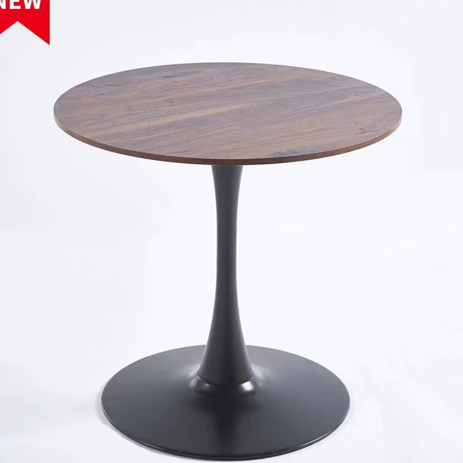 31.5" Black And Walnut Table. Mid-century For 2-4. Top With Metal Legs. Simple Assembly & Clean ...