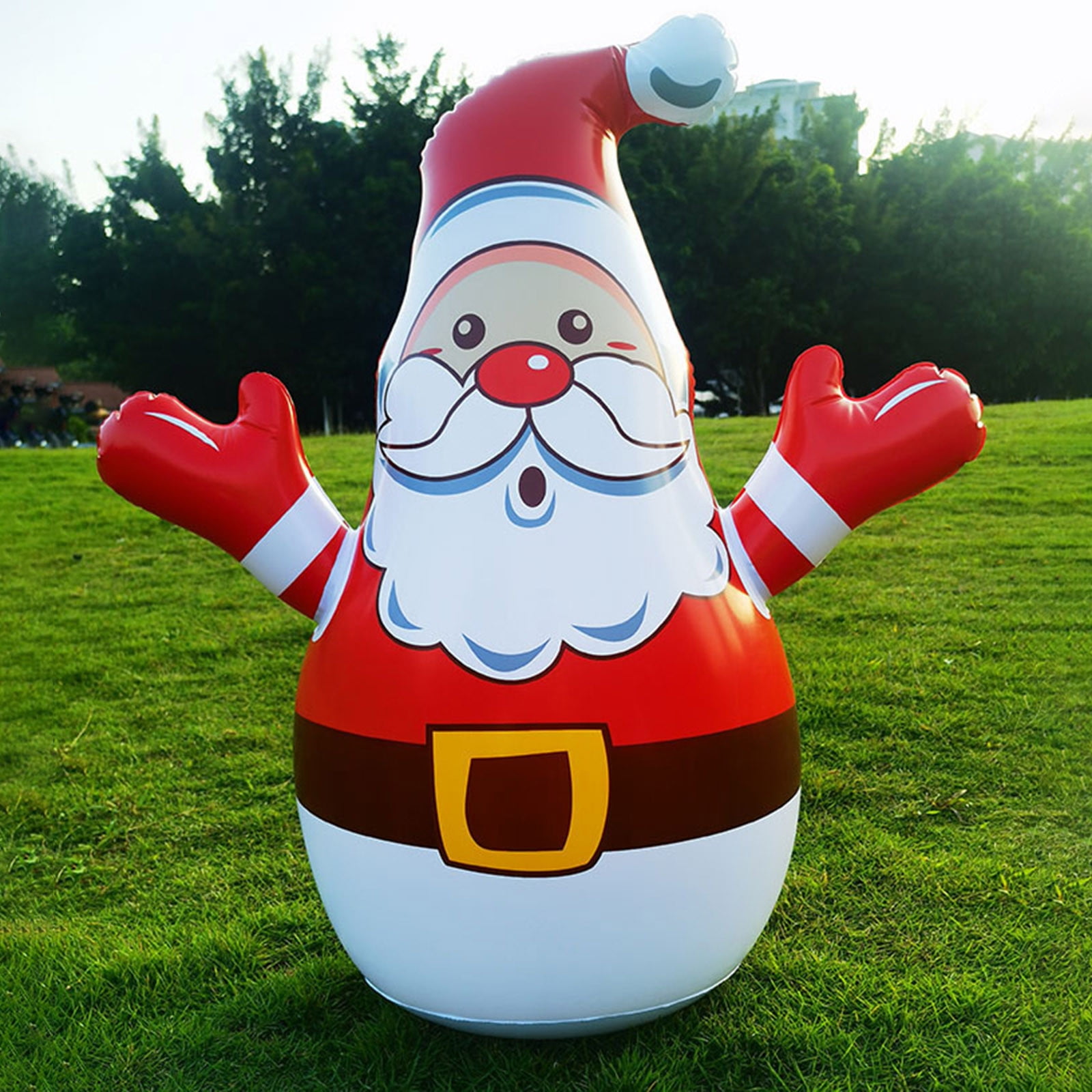 31.5" Christmas Inflatable Santa Claus Decoration, Built in Color ...
