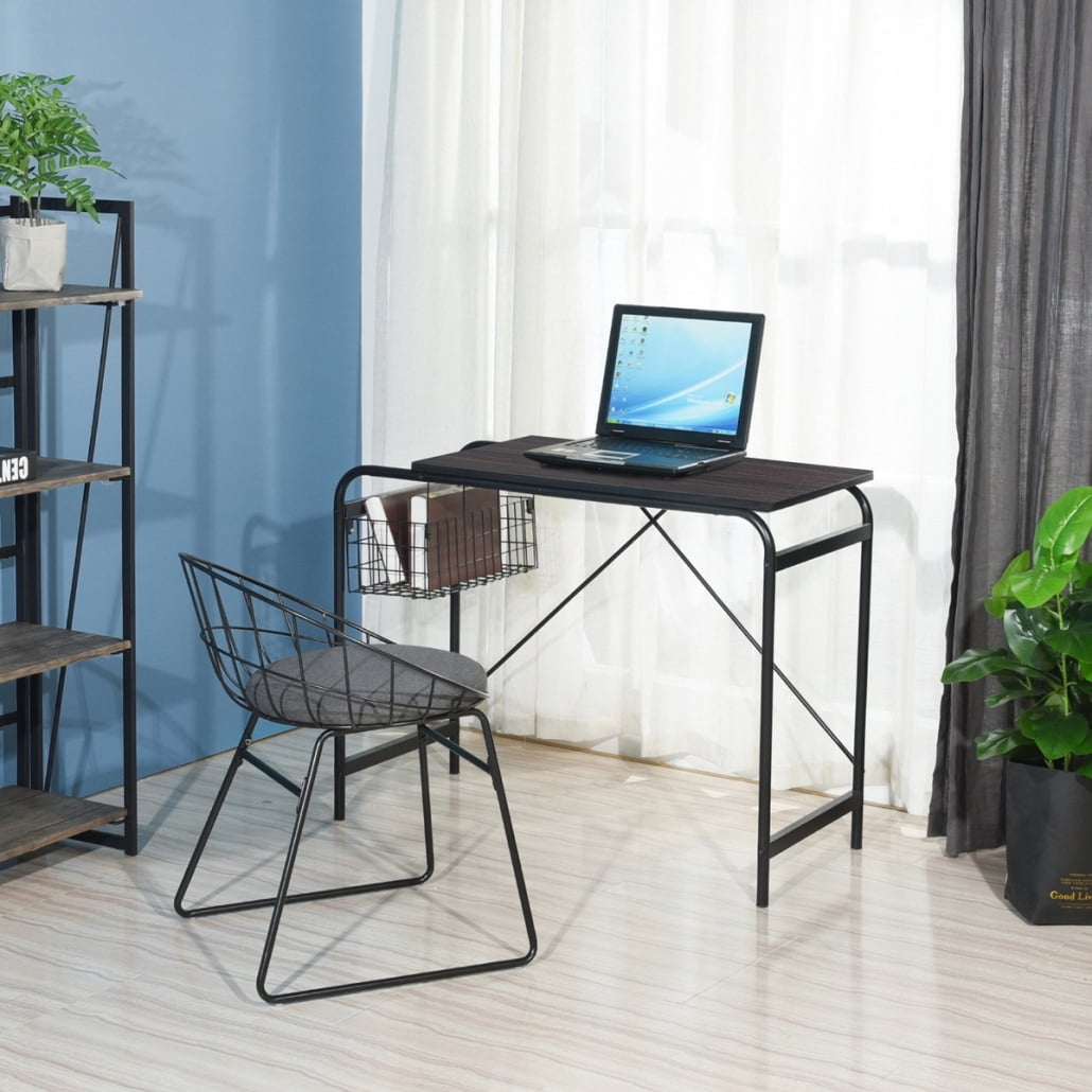 31.5" Computer Desk,Home Office Desk with Wire Storage Basket,Writing ...