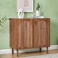 31.5” Fluted Sideboard Buffet Cabinet with Storage,Mid Century Modern ...