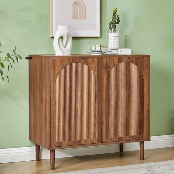 31.5” Fluted Sideboard Buffet Cabinet with Storage,Mid Century Modern ...