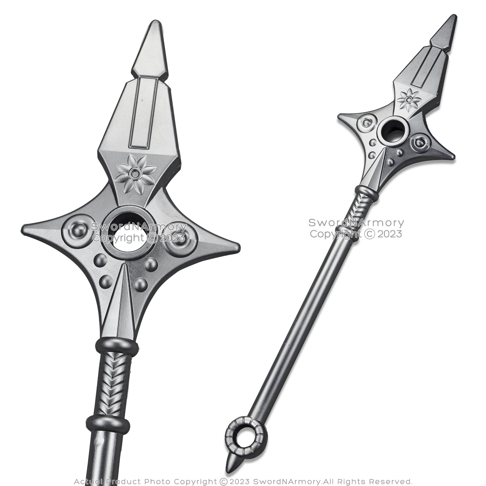 31.5” Foam Silver Short Spear Staff Rod Fantasy Video Game Cosplay Prop ...
