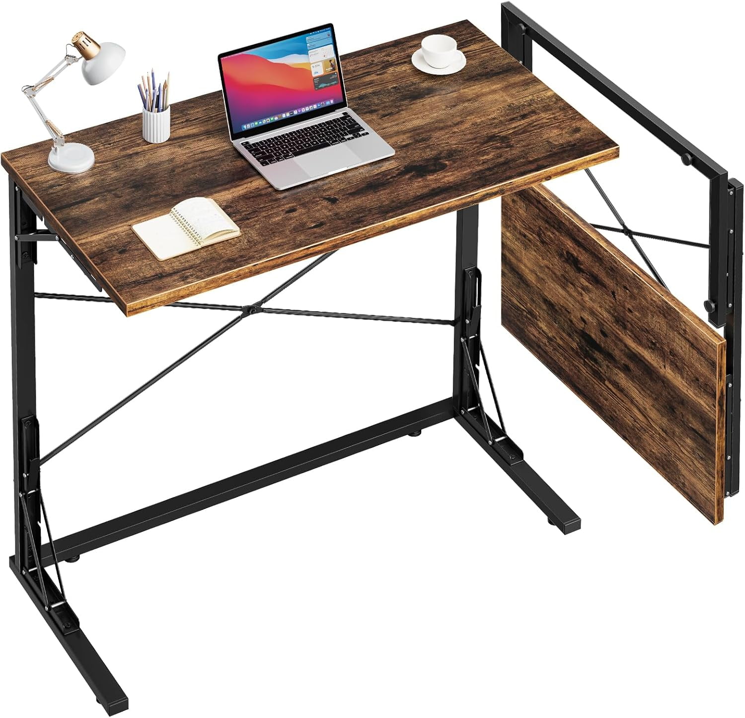 31.5" Folding Desk, Foldable TV Tray Table for Eating on Couch, Extra ...