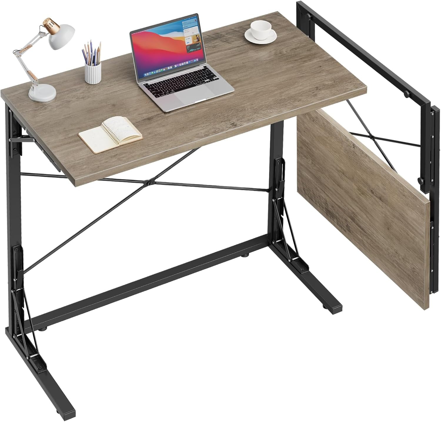 31.5" Folding Desk, Foldable TV Tray Table for Eating on Couch, Extra ...
