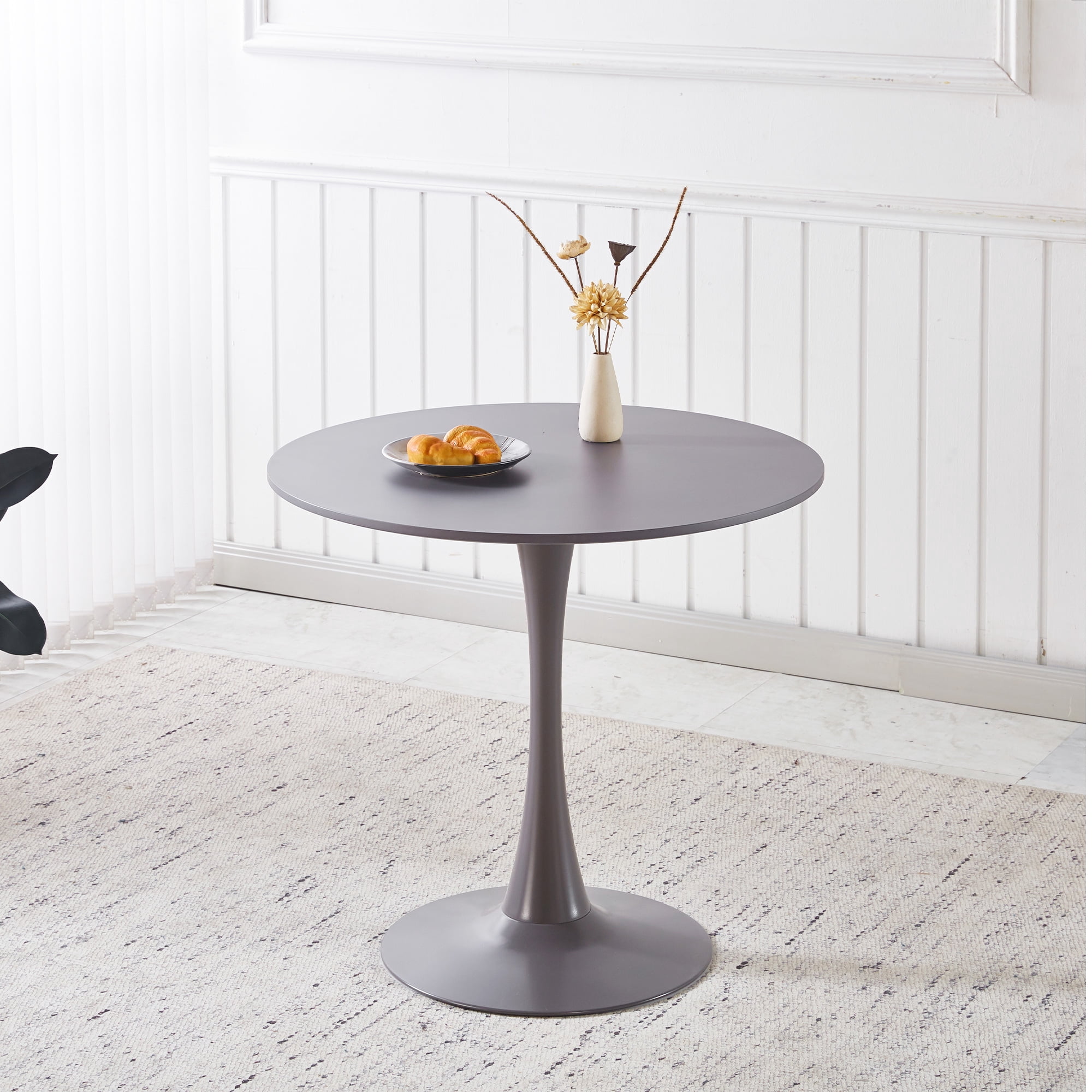 31.5" GREY COLOR TOP Tulip Table Mid-century Dining Table for 2-4 ...
